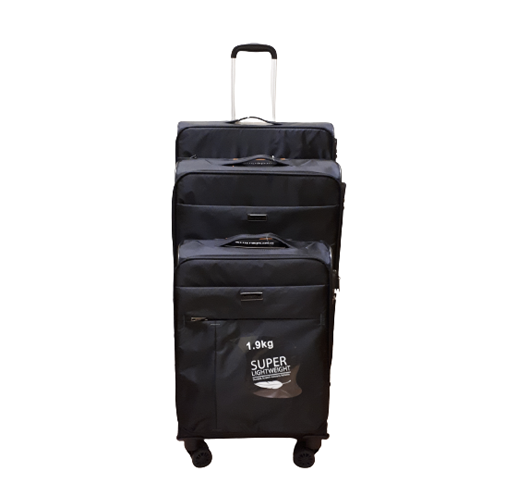 Borderline Ultralight Cabin Soft Sided Suitcase Black 55cm - Boros Bags